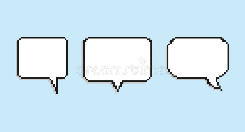 Pixel Empty Speech Bubble. Chat Speech. Communication Box. Dialog Cloud ...