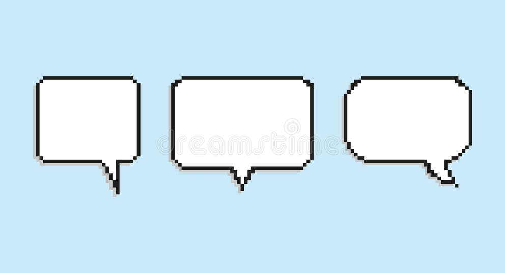 Pixel Empty Speech Bubble. Chat Speech. Communication Box. Dialog Cloud ...