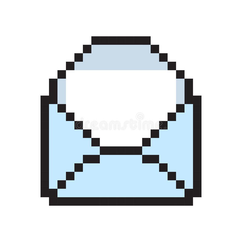 Pixel Envelope Icon. Open Mail Graphic. Vector Postal Shape. Simple ...