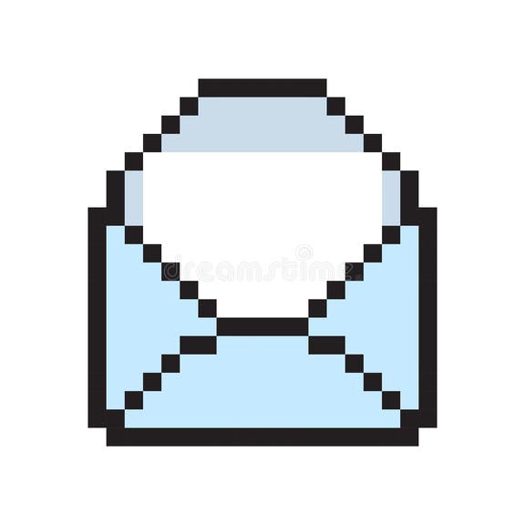 Pixel Envelope Icon. Open Mail Graphic. Vector Postal Shape. Simple ...