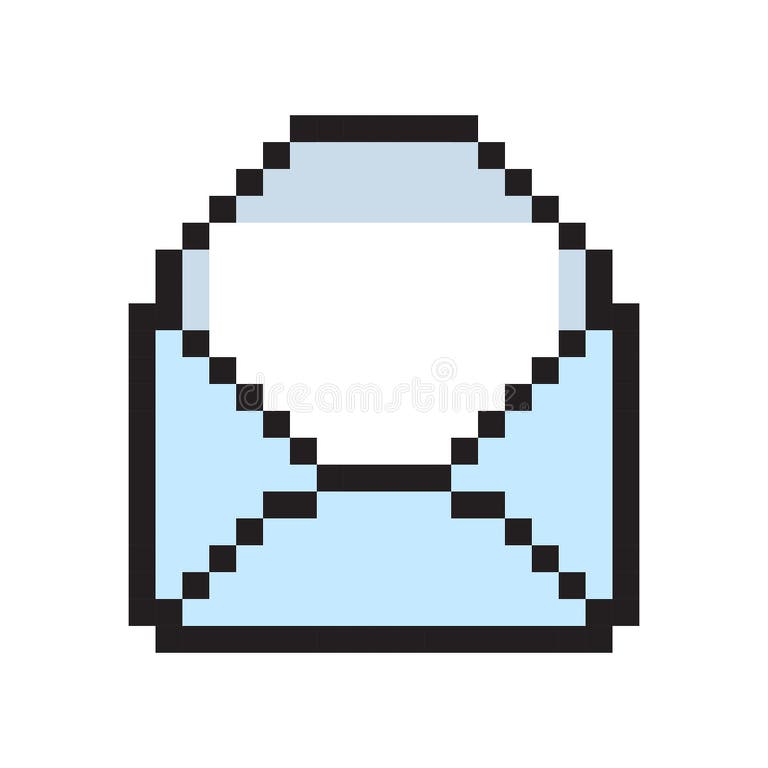Pixel Envelope Icon. Open Mail Graphic. Vector Postal Shape. Simple ...