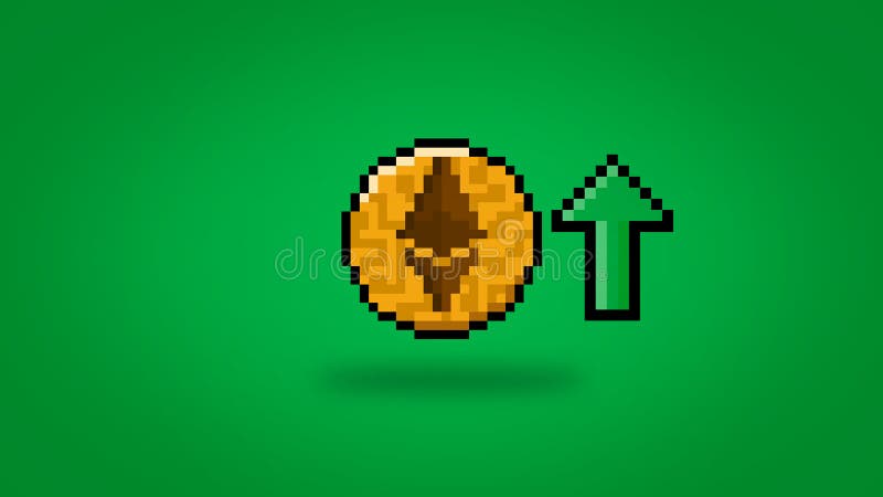 Pixel Ethereum Coin Increasing in Value Editorial Photography ...