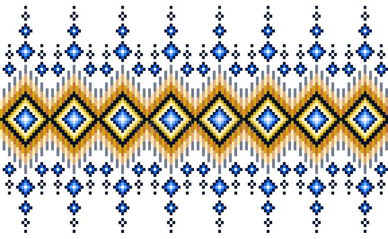Pixel Ethnic Pattern, Vector Embroidery Pattern Background, Geometric ...