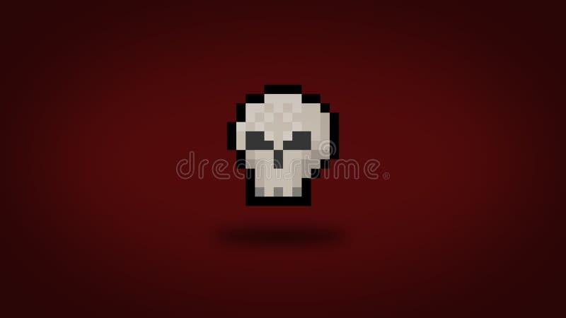 Pixel Evil Skull Wallpaper - High Res Background Stock Illustration ...