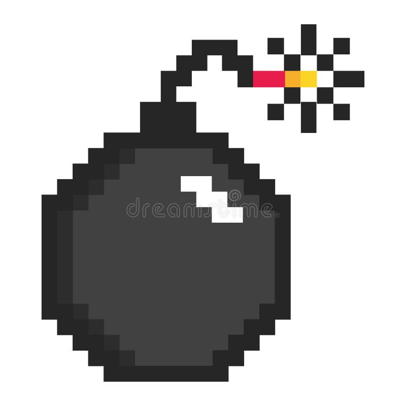 Pixel explosion icon stock vector. Illustration of explosive - 240578771