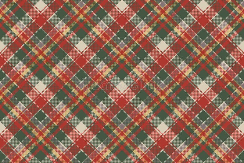 Pixel Fabric Texture Classic Plaid Seamless Pattern Stock Vector ...