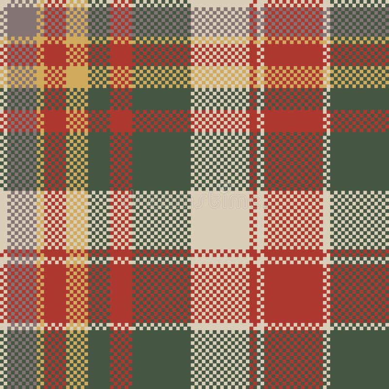 Pixel Fabric Texture Classic Plaid Seamless Pattern Stock Vector ...