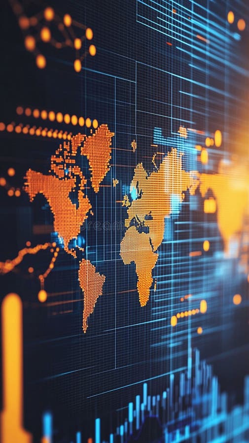 Pixel Financial Data Graph Visualizing the Impact of Global Events ...
