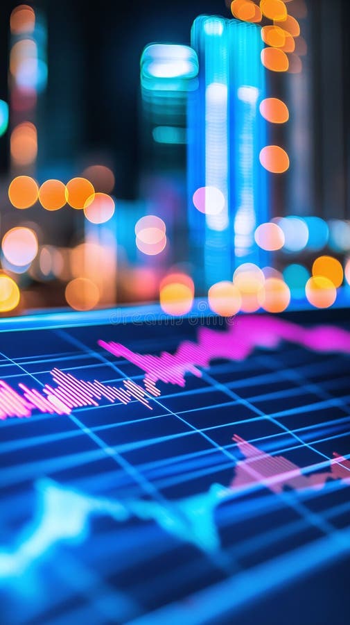 Pixel Financial Projections Graph with a Focus on Sustainability Indicators. Stock Illustration ...