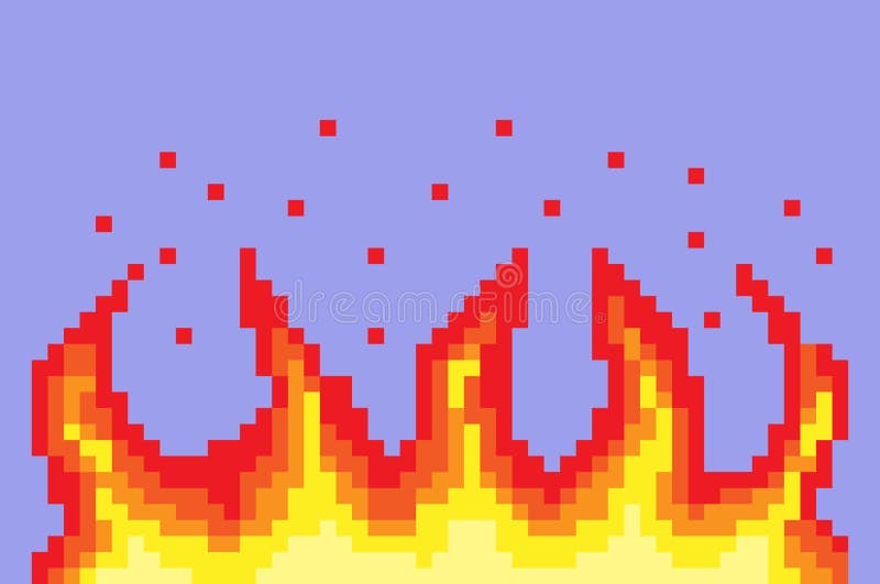 8-Bit Pixel-art Fire Background Stock Vector - Illustration of game ...