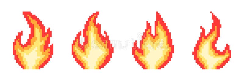 8-Bit Pixel-art Fire Background Stock Vector - Illustration of game ...