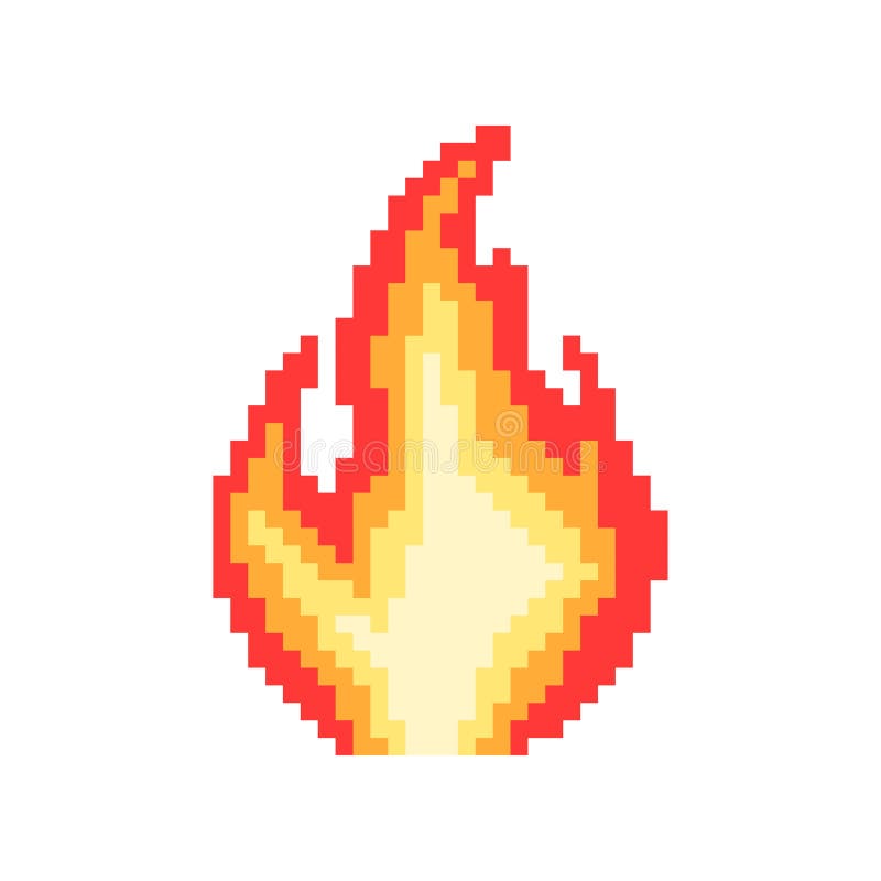 Pixel Fire. Bonfire or Flame. 8-bit. Explosion or Fire Concept. Video ...