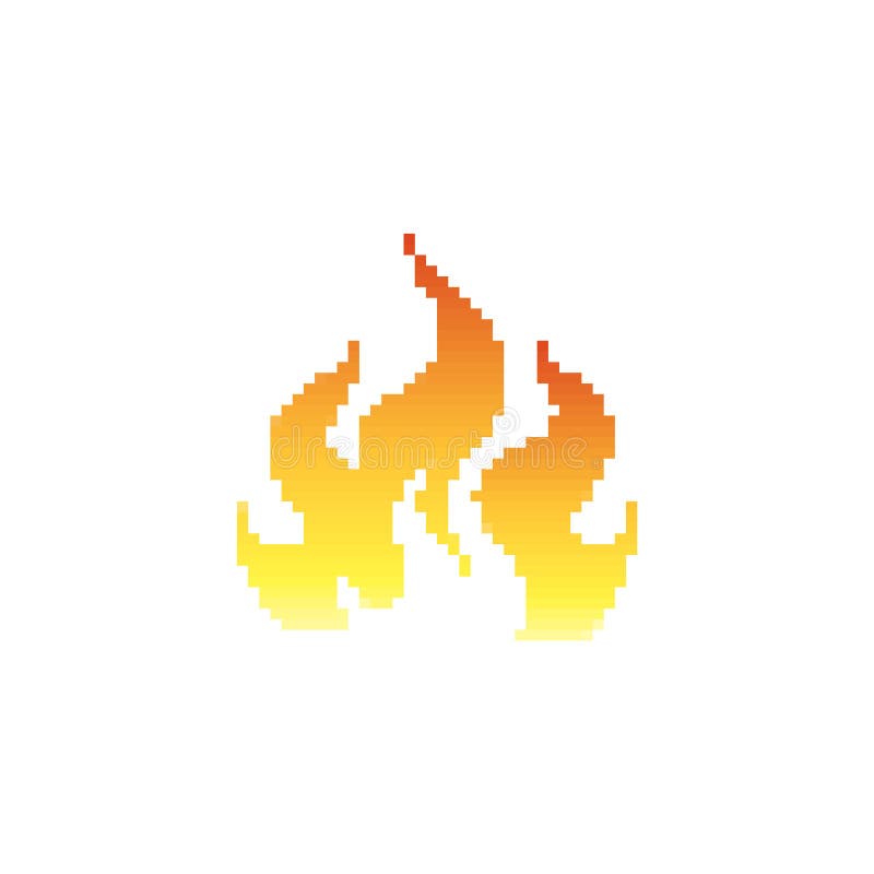 Pixel Fire. Bonfire or Flame. 8-bit. Explosion or Fire Concept. Video ...