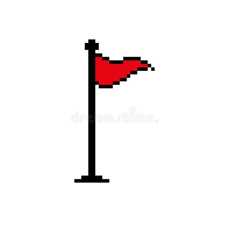 Pixel Flag Icon Simple Design. Stock Illustration - Illustration of ...
