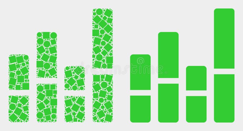 Pixelated and Flat Vector Bar Chart Icon Stock Vector - Illustration of ...