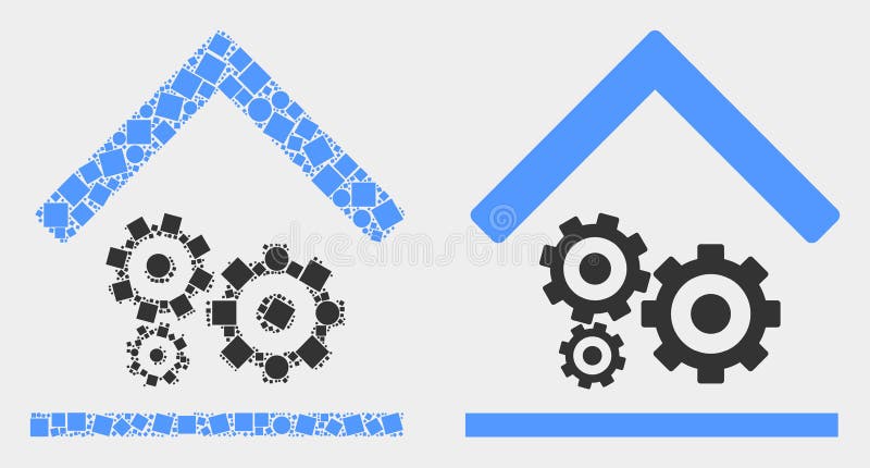 Pixelated and Flat Vector Engine Service Garage Icon Stock Vector ...
