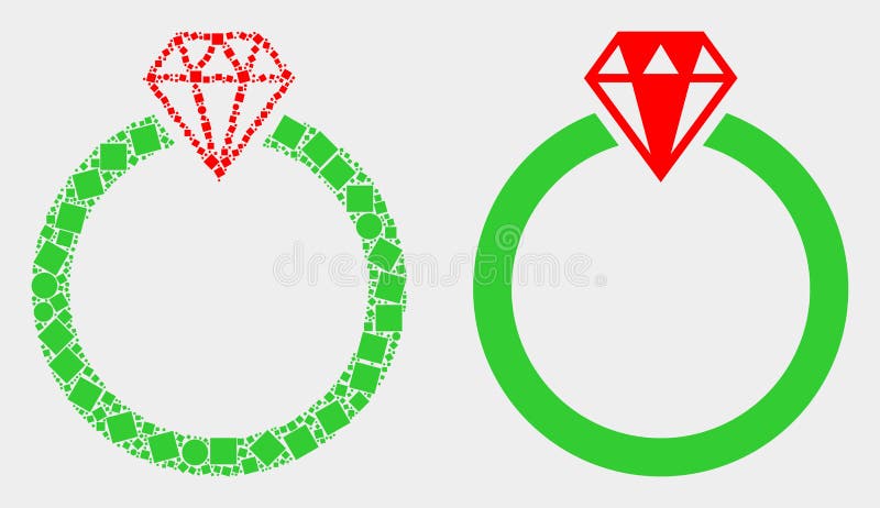 Pixelated and Flat Vector Jewelry Ring Icon Stock Vector - Illustration ...