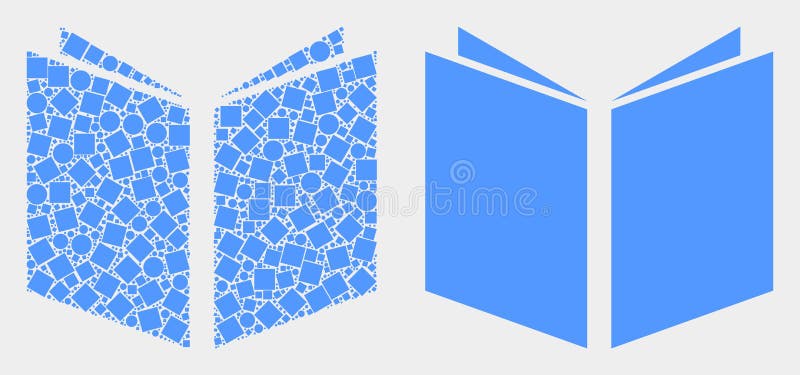 Dotted and Flat Vector Open Book Icon Stock Vector - Illustration of ...