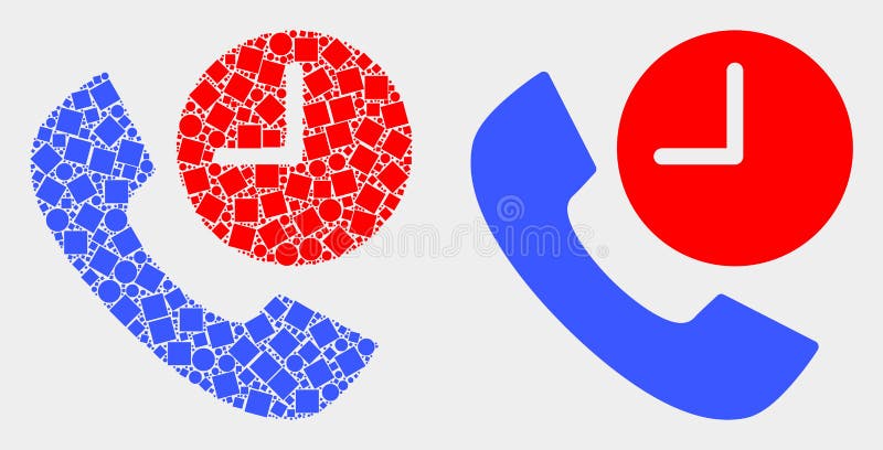 Dot and Flat Vector Phone Call Time Icon Stock Vector - Illustration of ...
