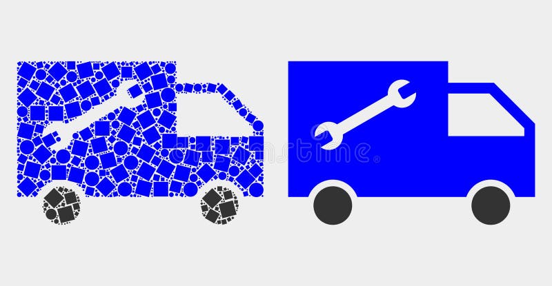 Dotted and Flat Vector Service Van Icon Stock Vector - Illustration of ...