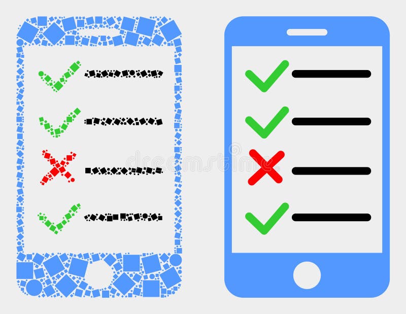 Pixelated and Flat Vector Smartphone Task List Icon Stock Vector ...
