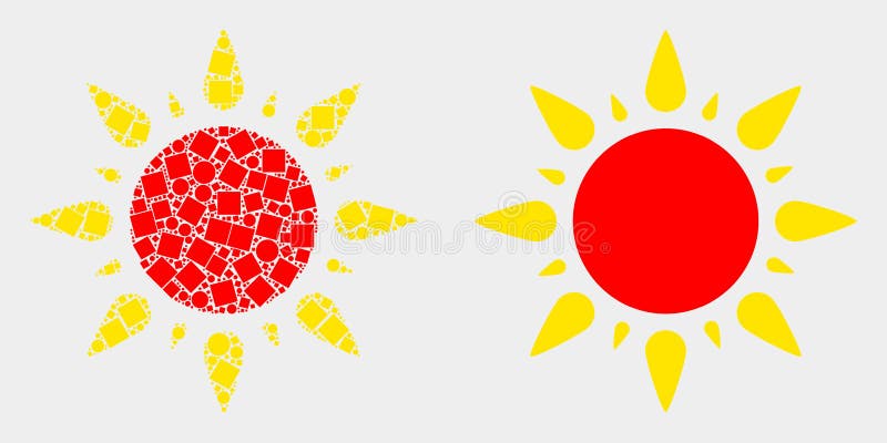 Pixelated and Flat Vector Sun Icon Stock Vector - Illustration of ...