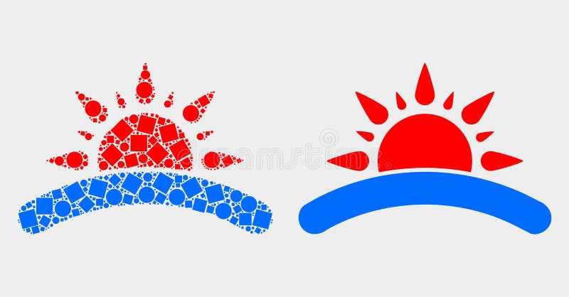 Dotted and Flat Vector Sunrise Icon Stock Vector - Illustration of dots ...