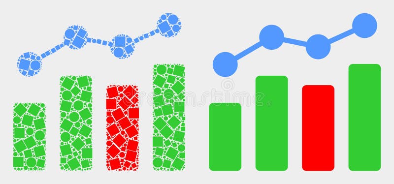 Dotted and Flat Vector Trend Chart Icon Stock Vector - Illustration of ...