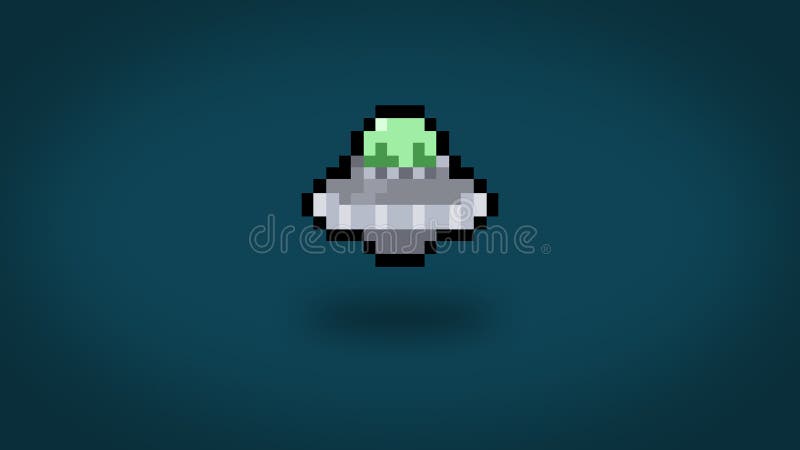 Pixel Flying Saucer UFO Background - High Res 8 Bit Wallpaper Stock ...