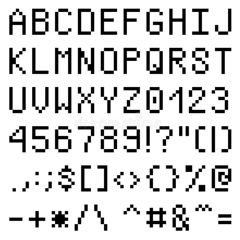 Pixel font stock vector. Illustration of font, computer - 6243286