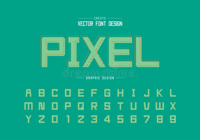 Pixel Bold Font and Alphabet Vector, Typeface and Number Design ...