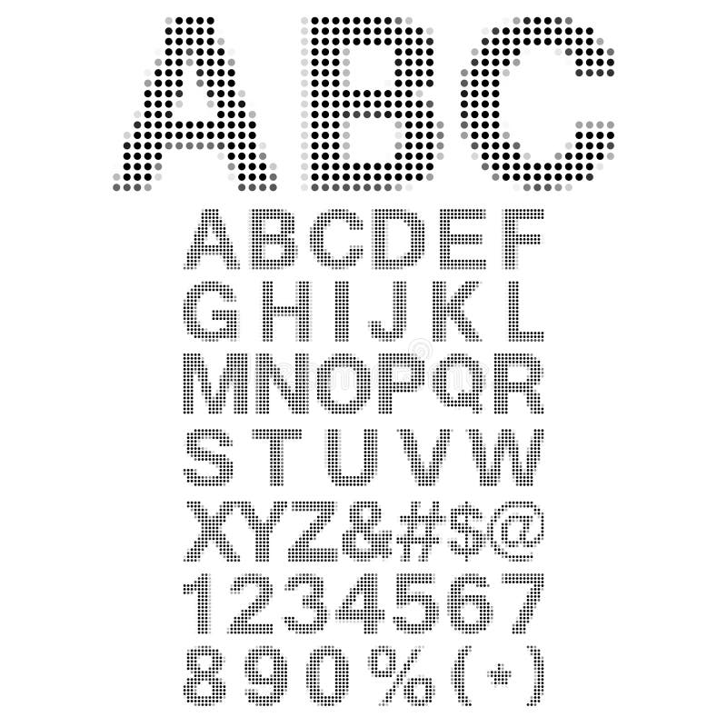 Pixel Block Alphabet Letters and Numbers Stock Vector - Illustration of ...