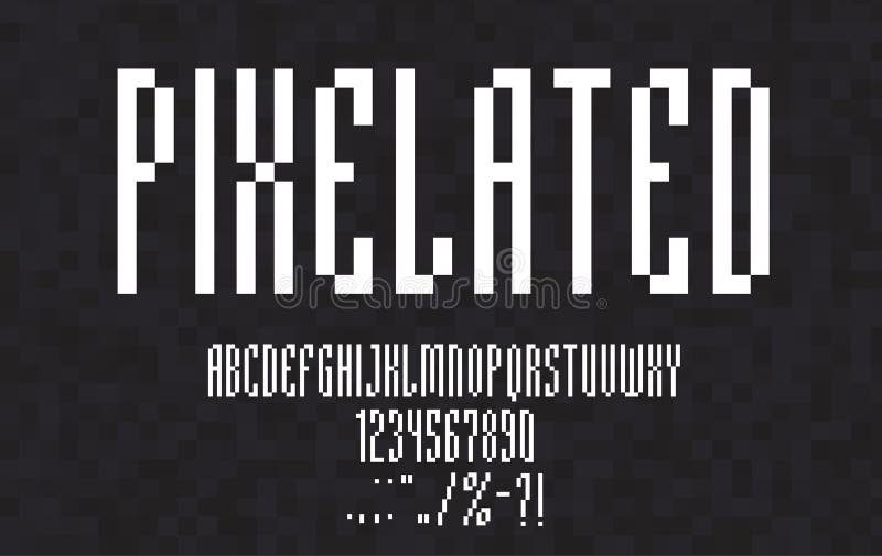 Pixel Font, 8 Bit Geometric Alphabet Typeface Stock Illustration ...