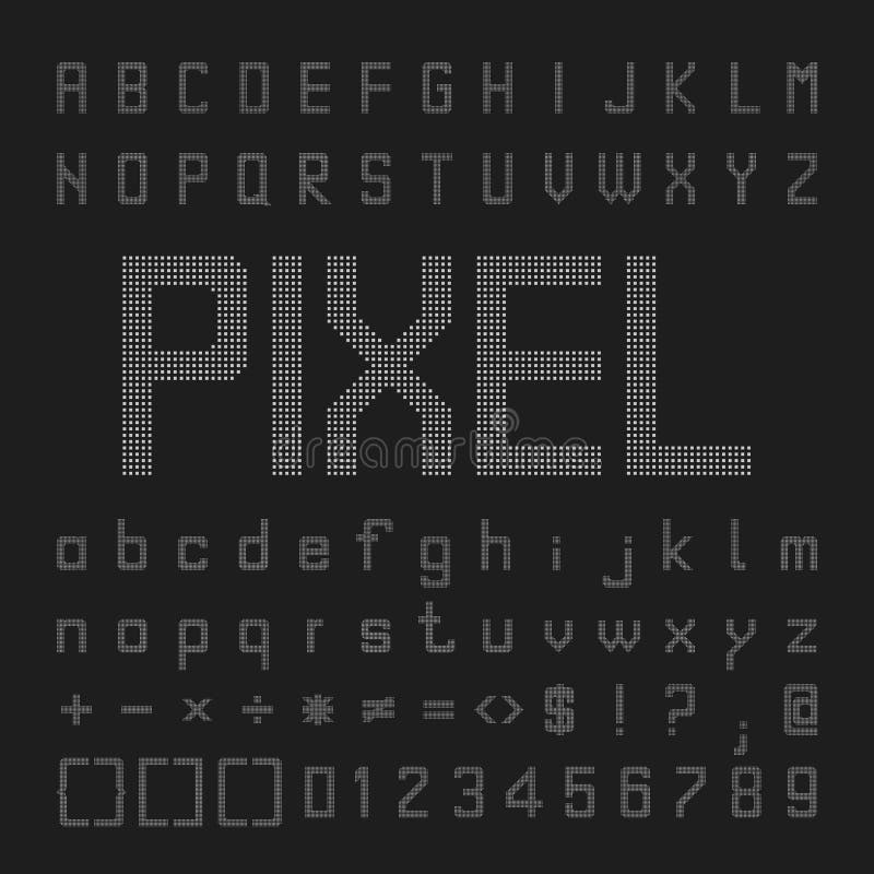 Pixel Font Design, Vector Letters and Numbers Stock Vector ...