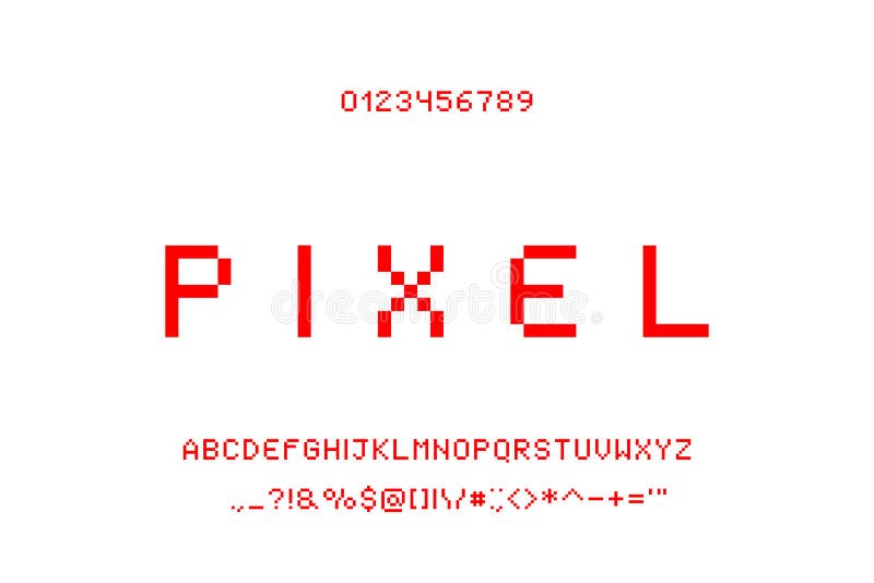 Pixel Font Pixel Grid Stock Illustrations – 888 Pixel Font Pixel Grid ...