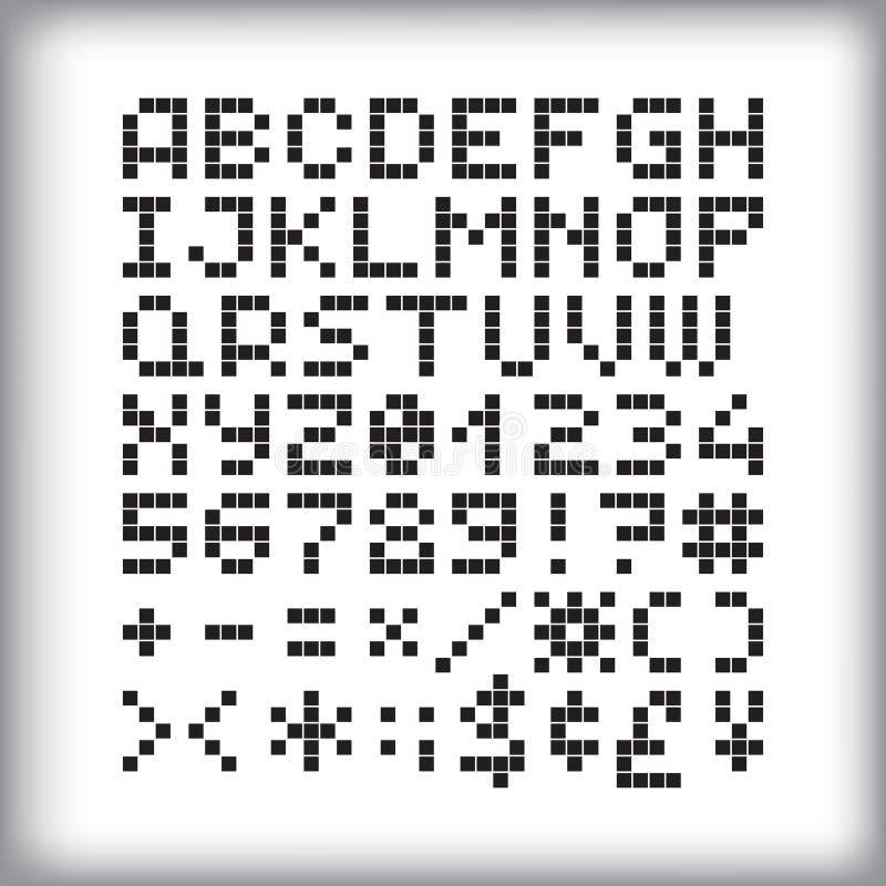 Pixel Font in 4x5 Pixel Grid Stock Vector - Illustration of font ...