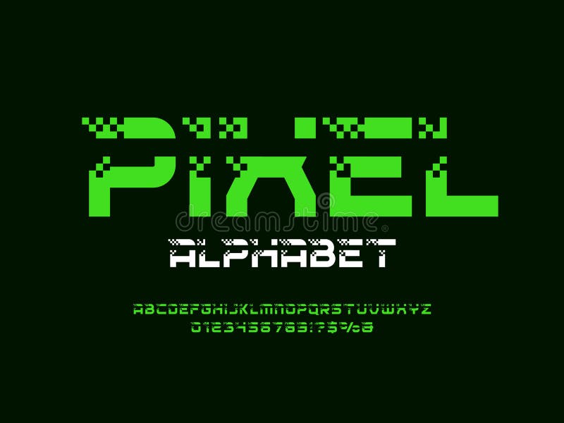 Pixel font stock vector. Illustration of vector, text - 237125936