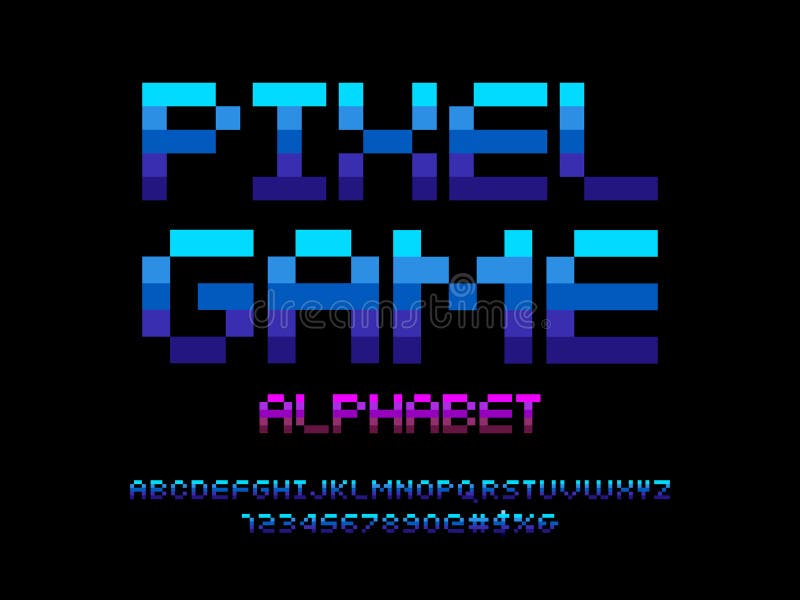Pixel font stock vector. Illustration of uppercase, geometric - 243697251