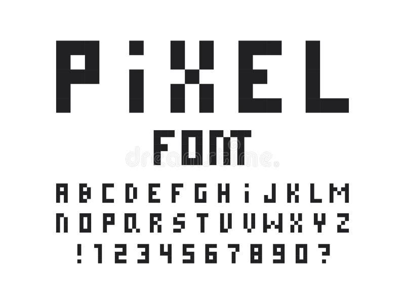 Pixel Font. Vector Alphabet Stock Vector - Illustration of retro ...