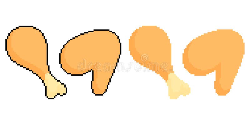 Pixel Art Fried Chicken Bucket Game Asset Design Stock Vector ...