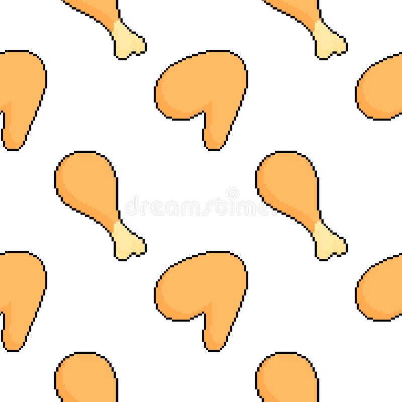 Pixel Art Fried Chicken Bucket Game Asset Design Stock Vector ...