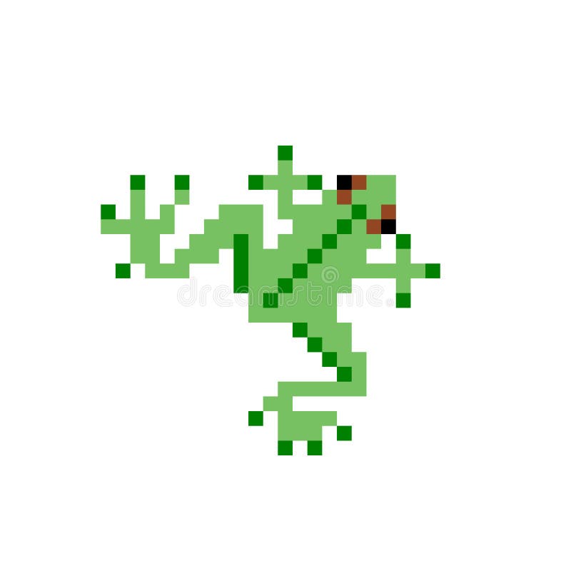 Pixel Frog Image 8 Bit Game Stock Vector - Illustration of console ...