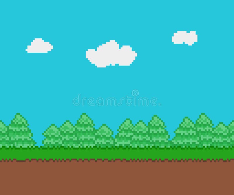 Pixel Game Background stock vector. Illustration of outdoor - 99785784