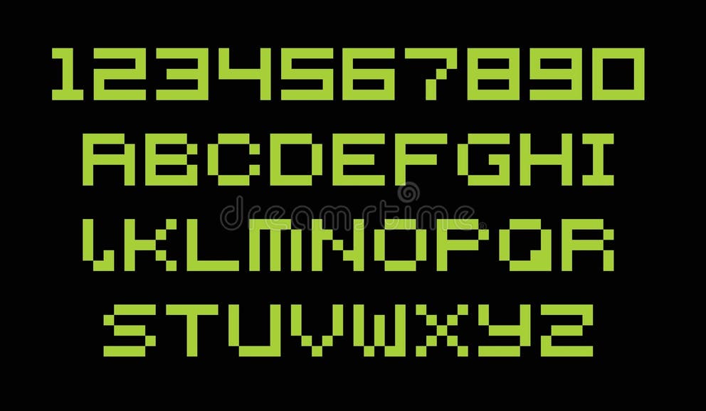 Pixel Game Font. Arcade Alphabet Symbols, Retro Console Text Elements ...