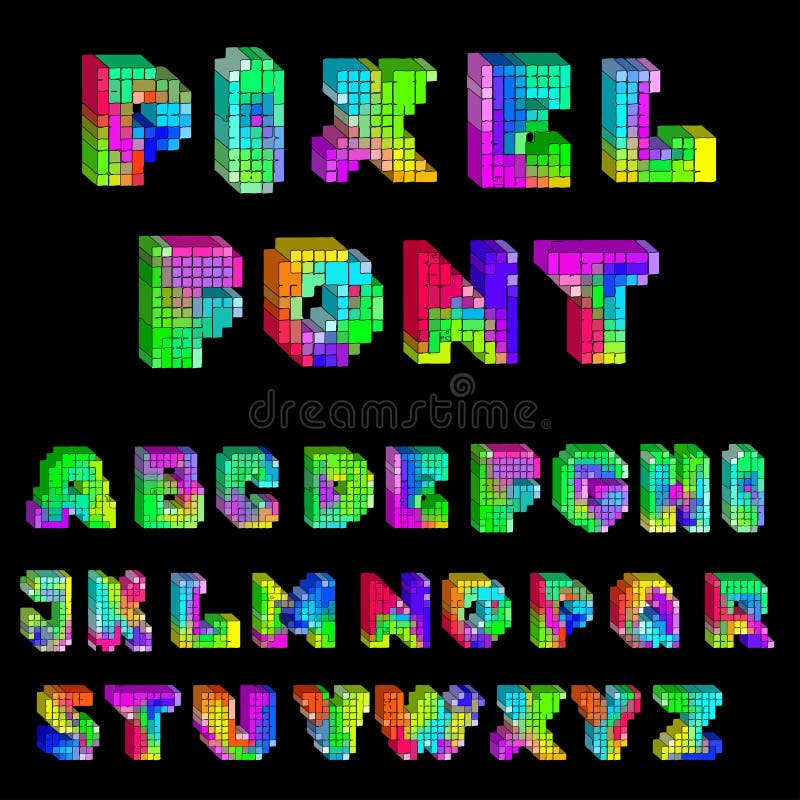 Pixel game font stock vector. Illustration of font, digital - 45979229