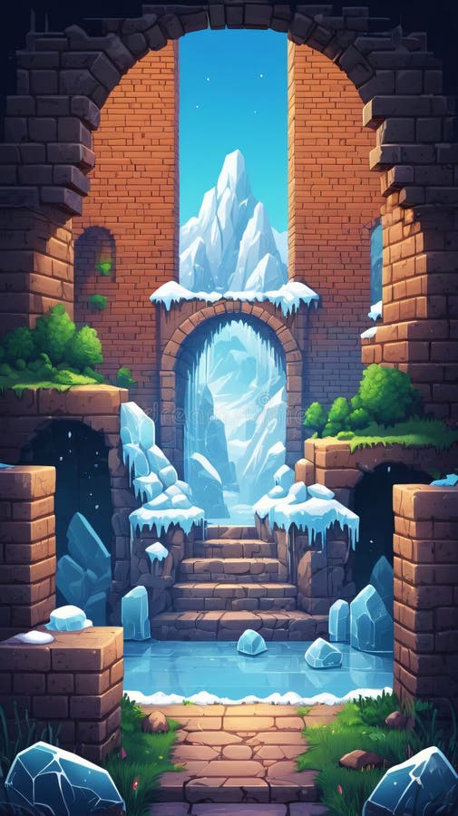 Pixel Game Level Design. Platform Game Asset, Brick, Stones Building 8 ...