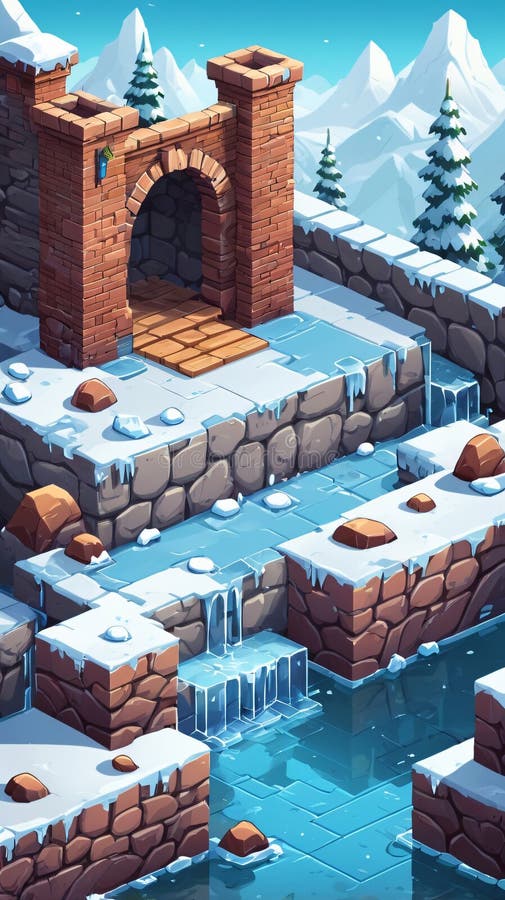 Pixel Game Level Design. Platform Game Asset, Brick, Stones Building 8 ...