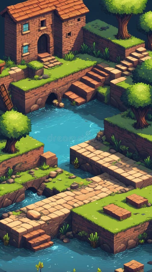 Pixel Game Level Design. Platform Game Asset, Fantasy 8 Bit Environment ...