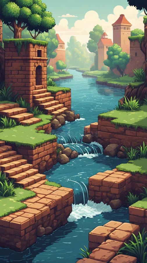 Pixel Game Level Design. Platform Game Asset, Fantasy 8 Bit Environment ...