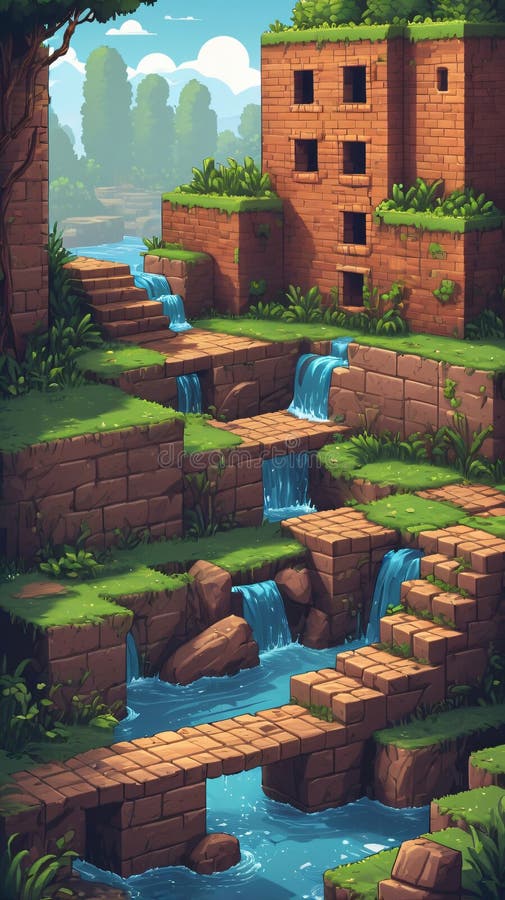 Pixel Game Level Design. Platform Game Asset, Fantasy 8 Bit Environment ...